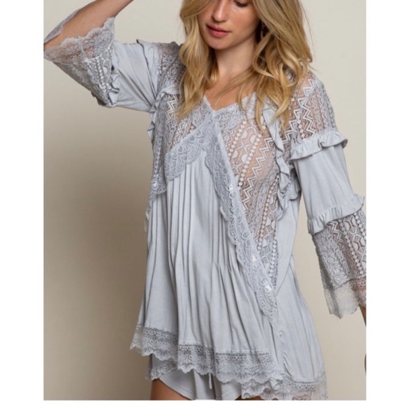 POL | Tops | Pol Romantic Feminine Lace Ruffled Top | Poshmark